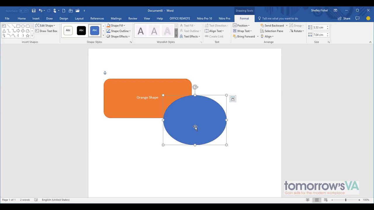 Adding shapes in Microsoft Word 2016 - YouTube