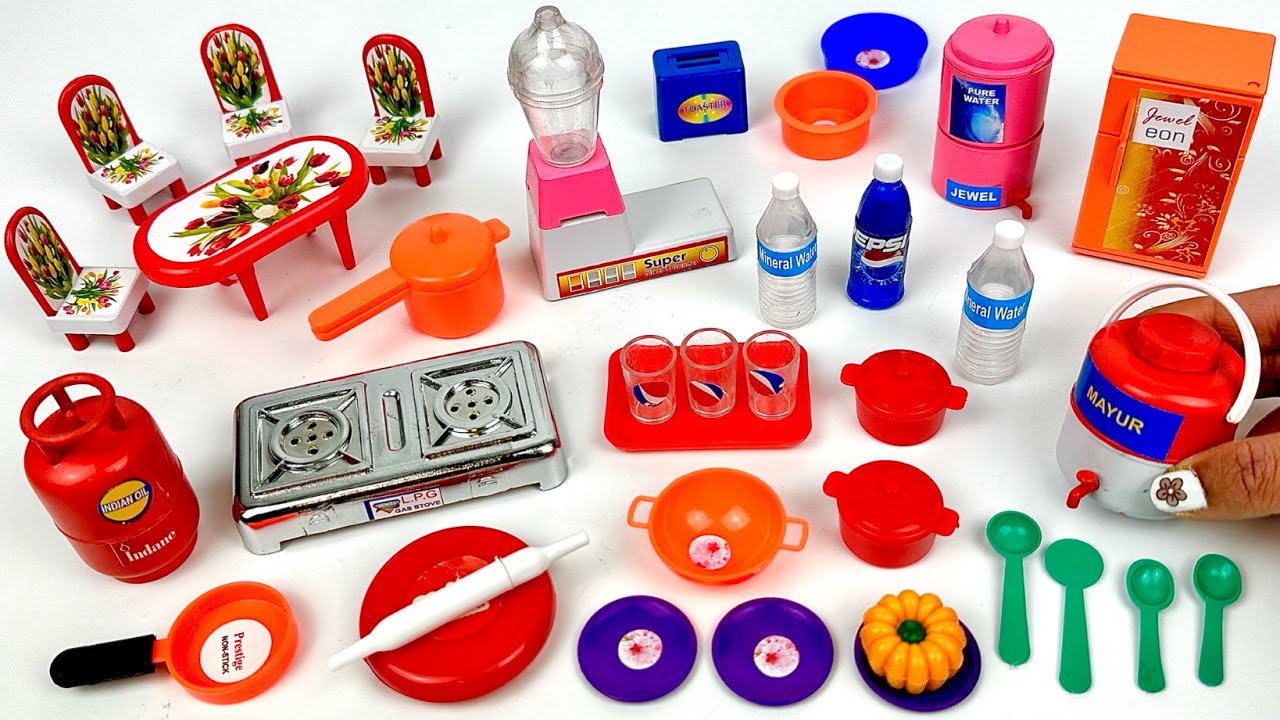 Unboxing Miniature Plastic Full Kitchen Set Collection | Toy Cooking ...