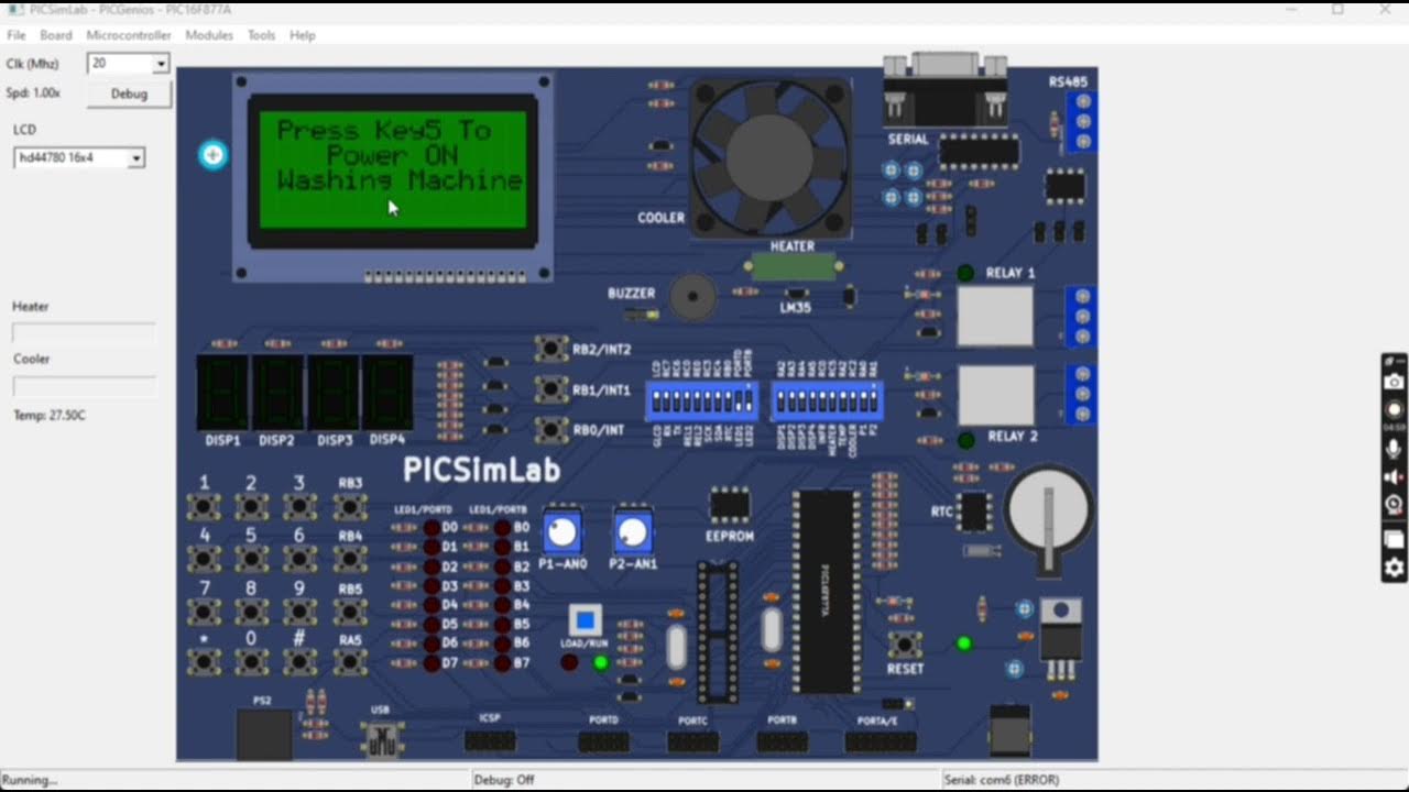 Emertxe Internship || Automatic Washing Machine using PicSimLab. - YouTube