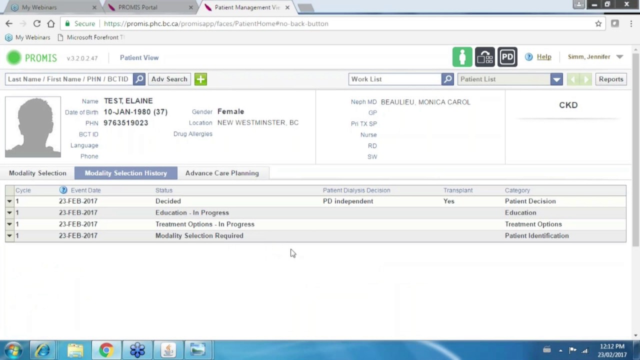 Inputting Information into PROMIS - BC Renal Webinar (Feb 2017) - YouTube