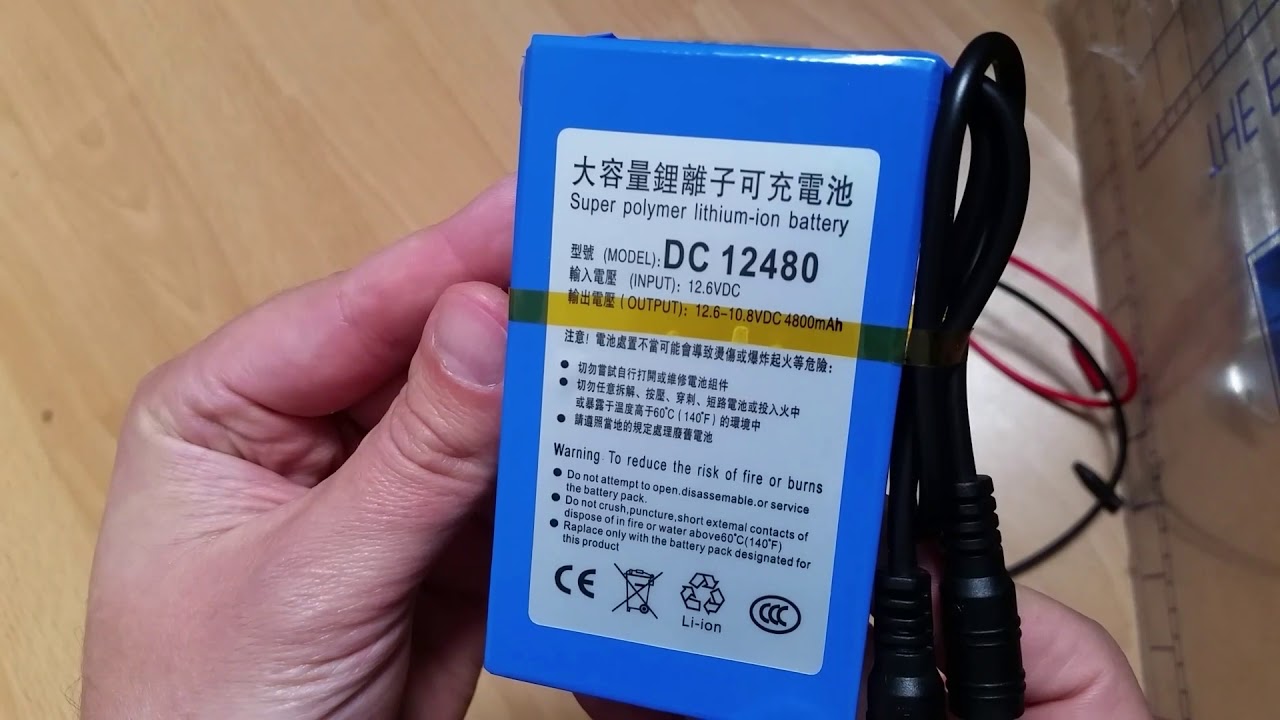 Compact Size DC12V 4800MAH Super Large Capacity Rechargeable Li-ion ...