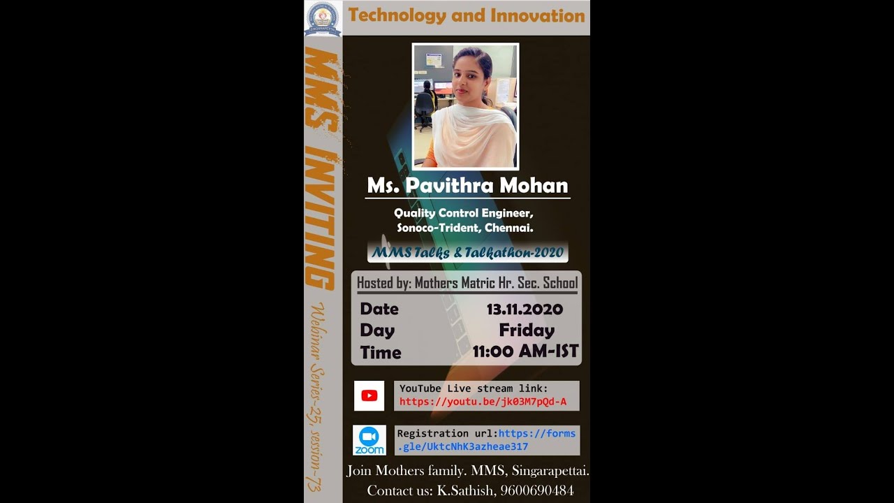 🔴தொழில்நுட்பமும் புதுமுறை கண்டுபிடிப்பும் | Pavithra Mohan | Webinar 73 ...
