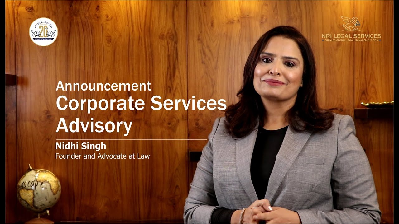 Founder NRI Legal Services announces the launch of ''Corporate Services ...