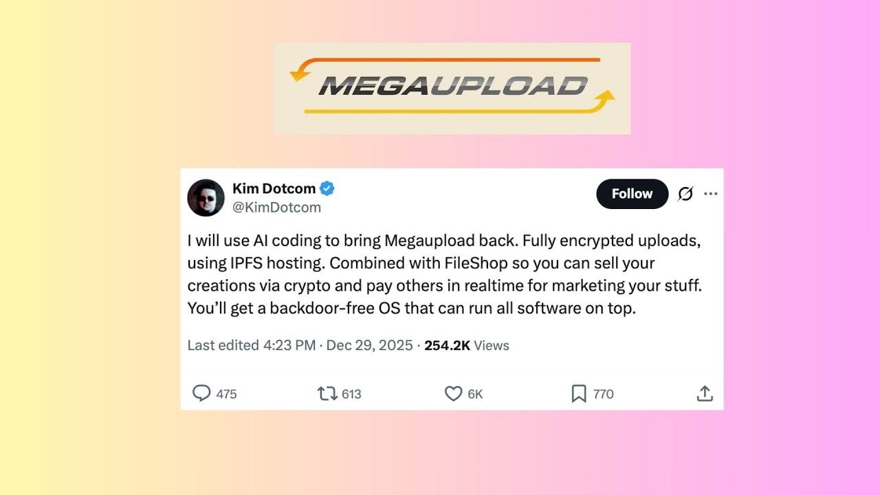 Founder of Megaupload Kim Dotcom aims to bring back site using AI and ...