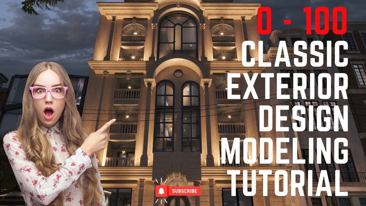 3d max full exterior modeling tutorial | Classical Modeling Training ...