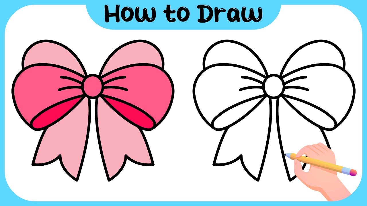 How to draw a Bow step by step | Bow drawing - YouTube