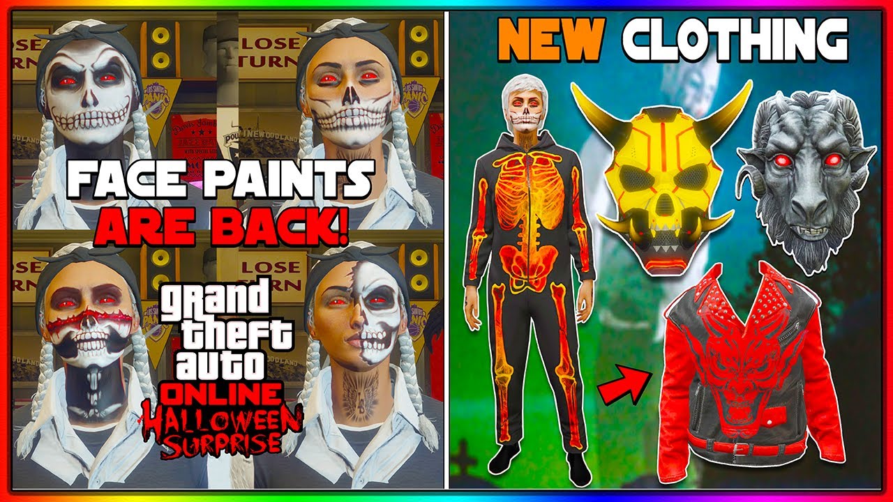 NEW Halloween GHOST Hunt Event, Face Paints, Skeleton Outfit, GTA 5 DLC ...