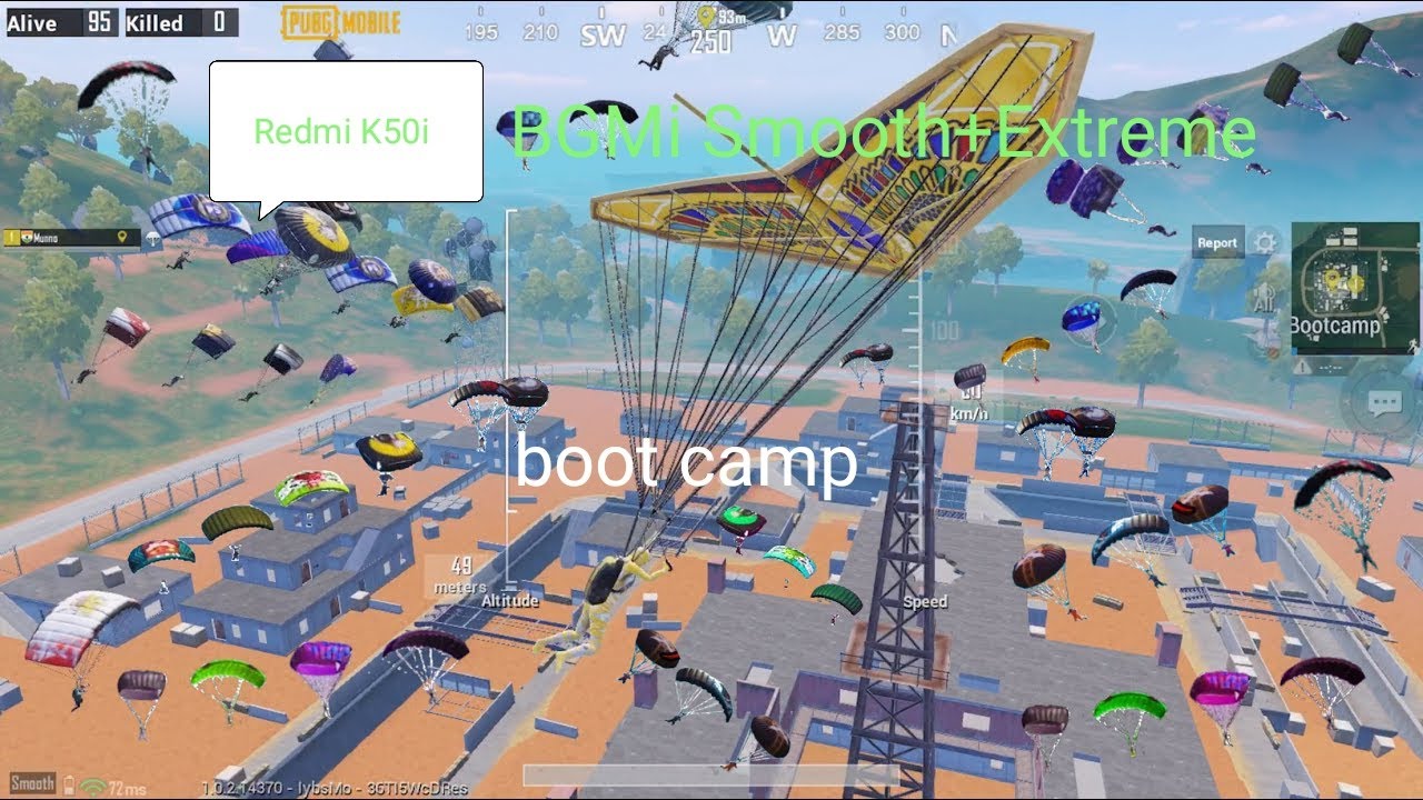 Redmi K50i Bgmi boot camp smooth+ extreme gameplay - YouTube