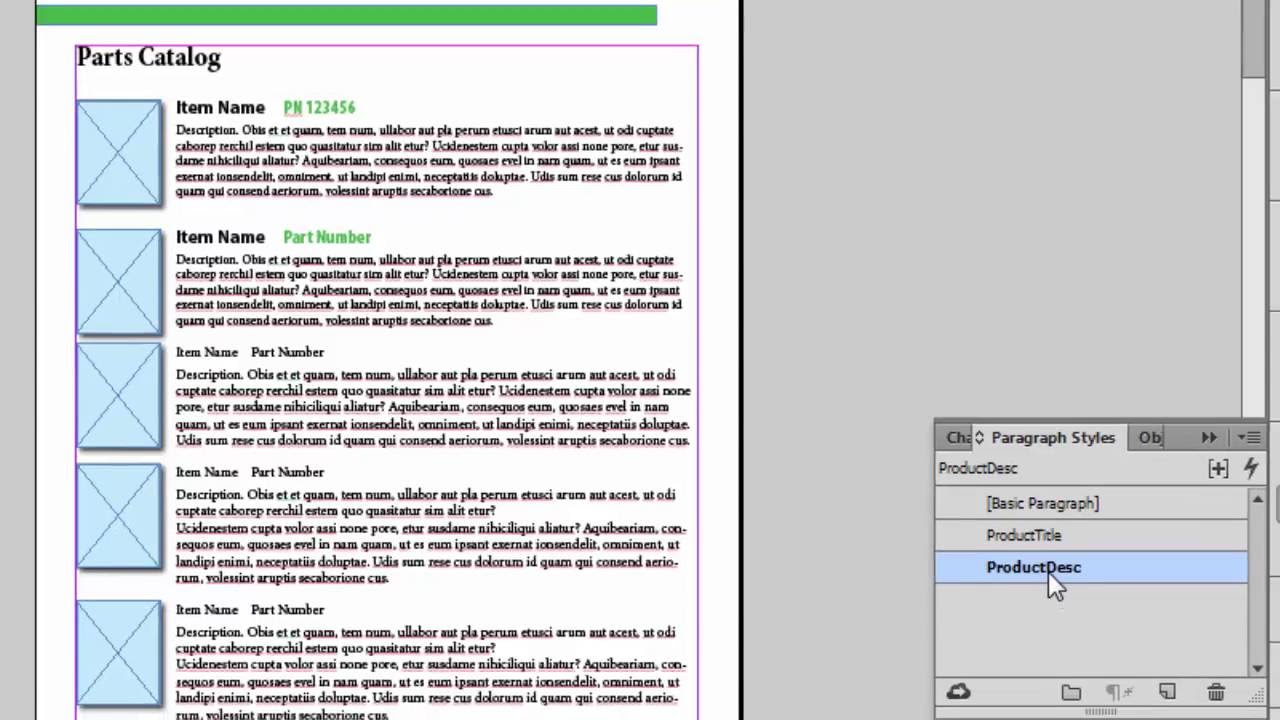 Adobe InDesign CC: Using the Next Style Feature - YouTube