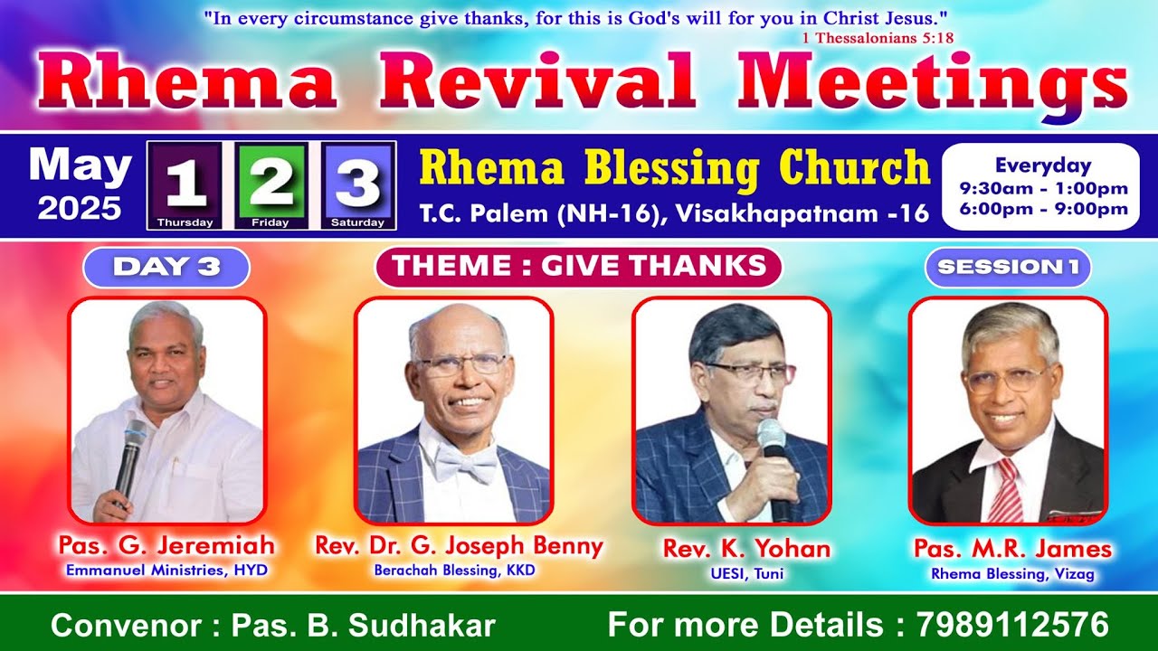 Rhema Revival Meetings || Day 3 || Session 1 || 03 May 2025 || Rhema ...