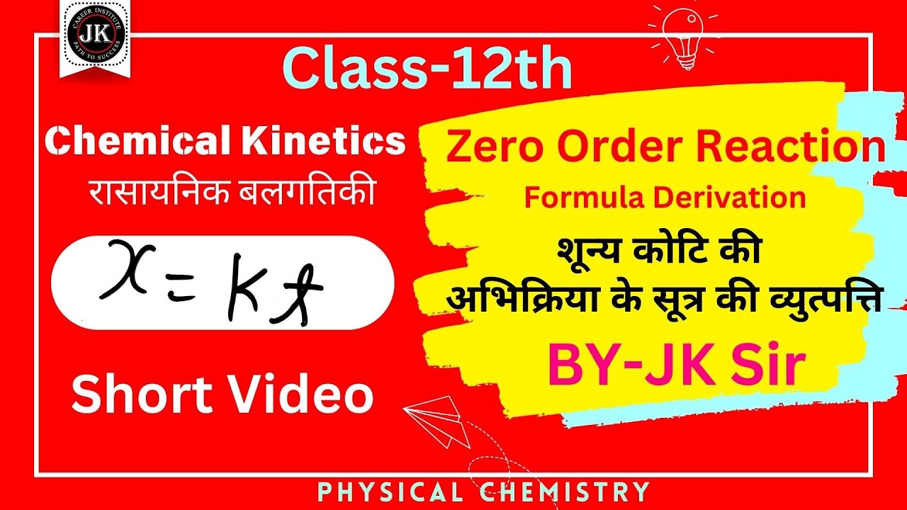Integrated Rate Equation of Zero-Order Reactions शून्य कोटि की ...