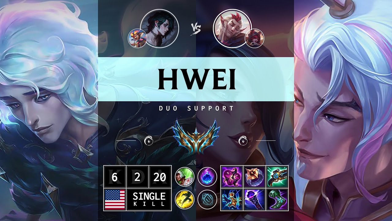 Hwei Support vs Rakan: Killing spree - NA Challenger Patch 14.15 - YouTube