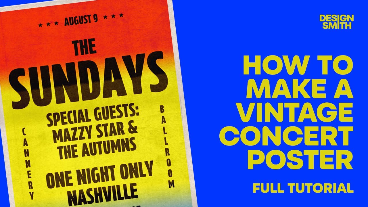 How to Make a Vintage Concert #Poster - Full Tutorial - YouTube