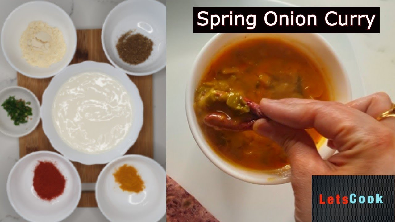 How to make SPRING ONION Curry Quick & Easy All Ingredients - YouTube