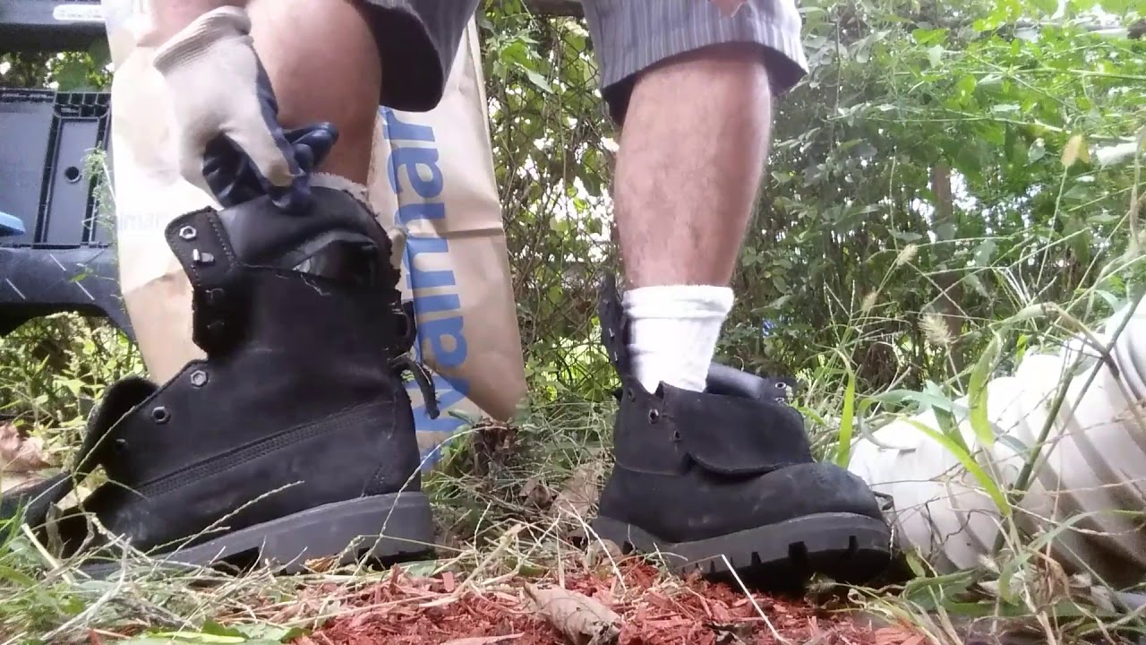 More Gardening In Hot, Trashed Timberland Boots-Rip The Collars Off ...
