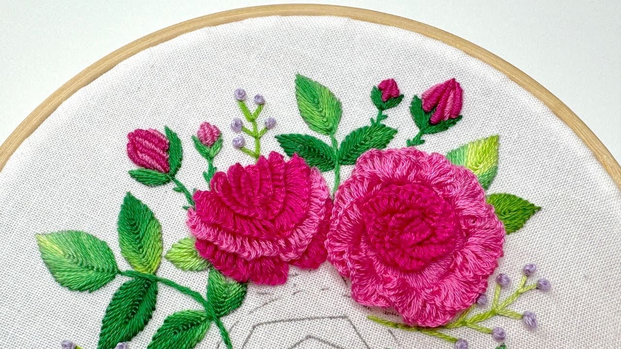 Roses Stitch-Along 🌹 Day 5 - Big Rose Flower ️ Cast On Stitch for ...