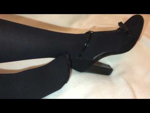 #15 black opaque stockings with mary janes