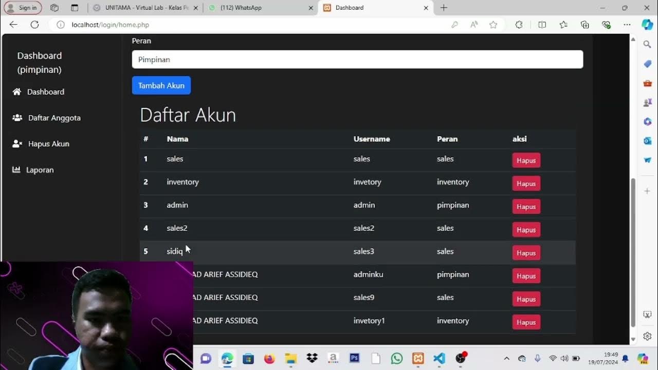 Desain dan Implementasi Kondisi IF pada login Multiuser (php,css,html) - YouTube