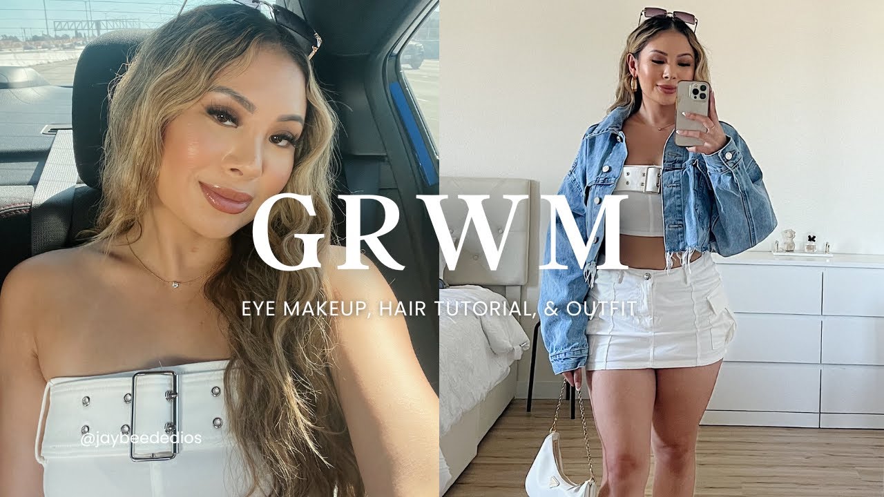 GRWM FOR A DAY PARTY │ eye makeup, crimped hair tutorial, & outfit ...