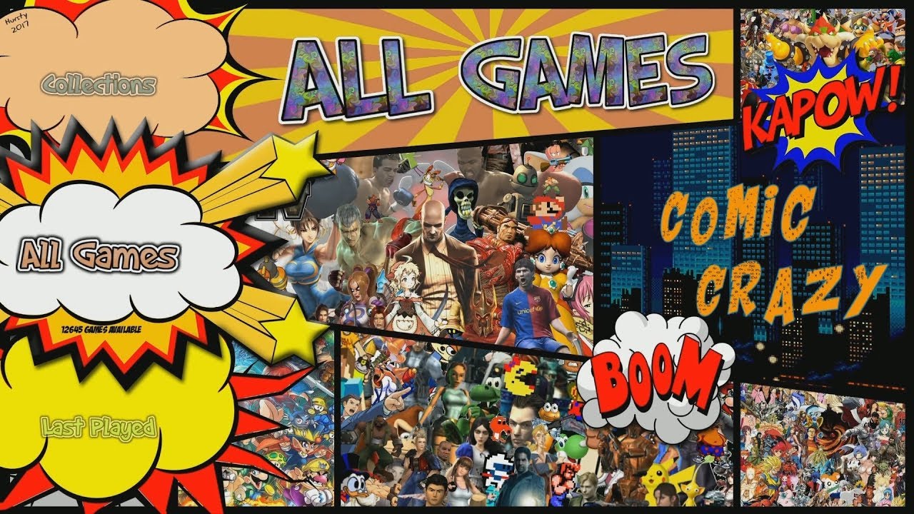 New Comic Crazy Theme - EmulationStation Pi - YouTube