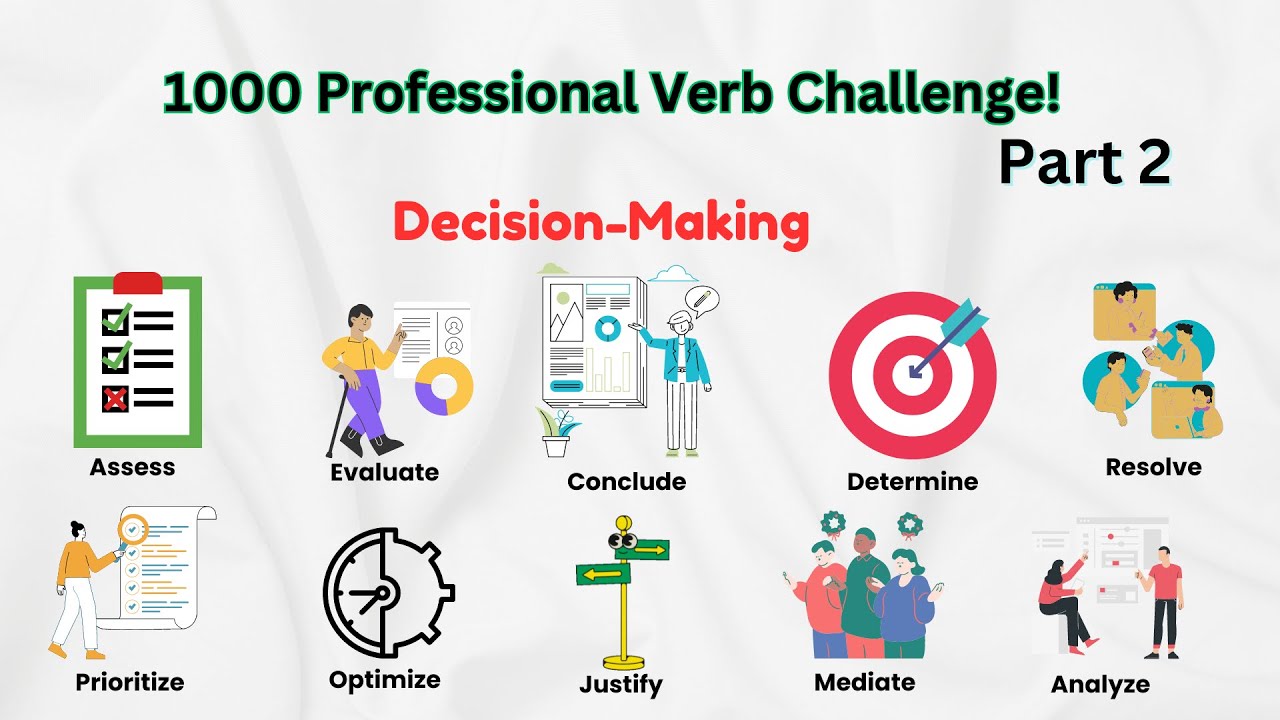 1000 Professional Verb Challenge! Part 2 - Decision-Making ...