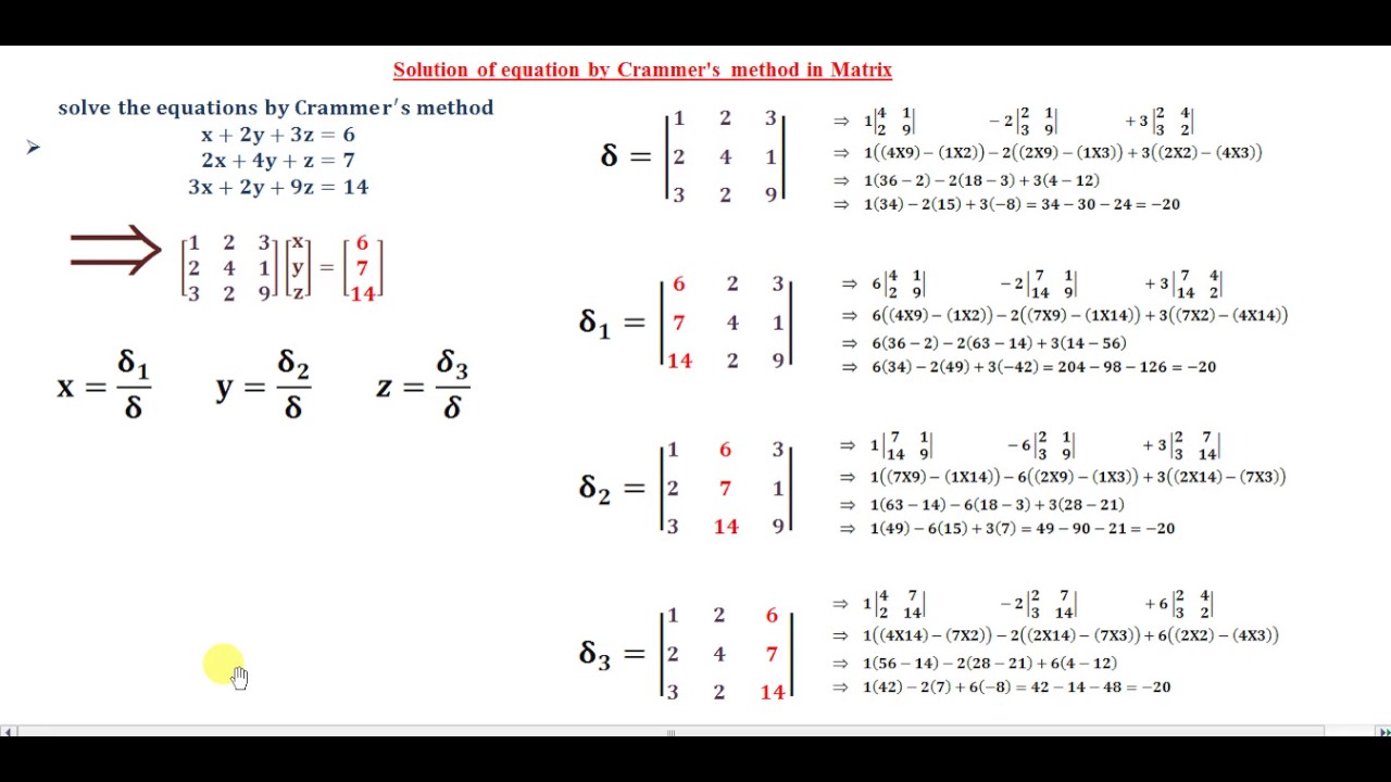 MATRIX-15_CRAMMER'S METHOD - YouTube