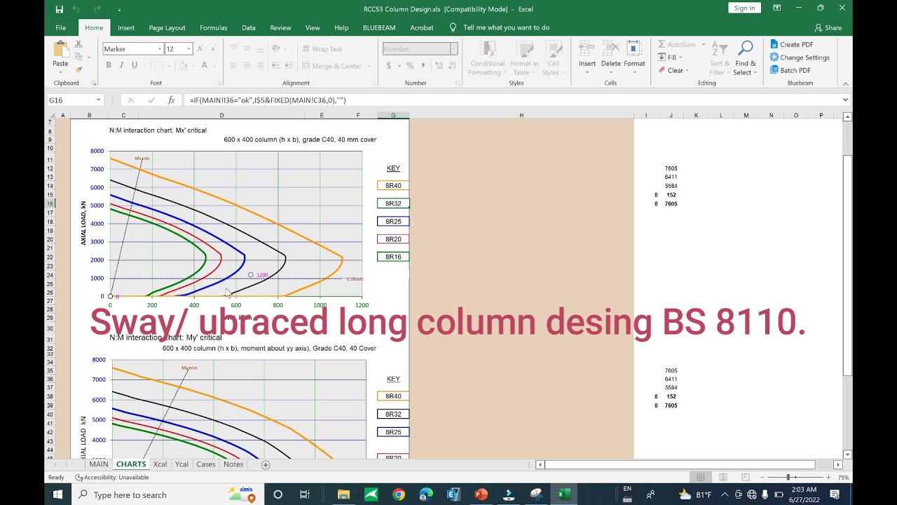 Design sway long column BS 8110 - YouTube