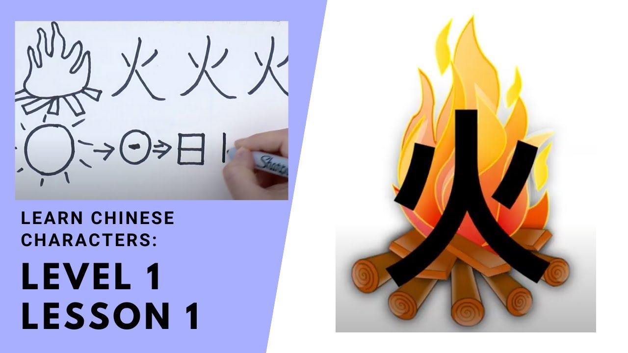 Learn Chinese Characters: Level 1 Lesson 1 火日月(Handwriting Hanzi ...