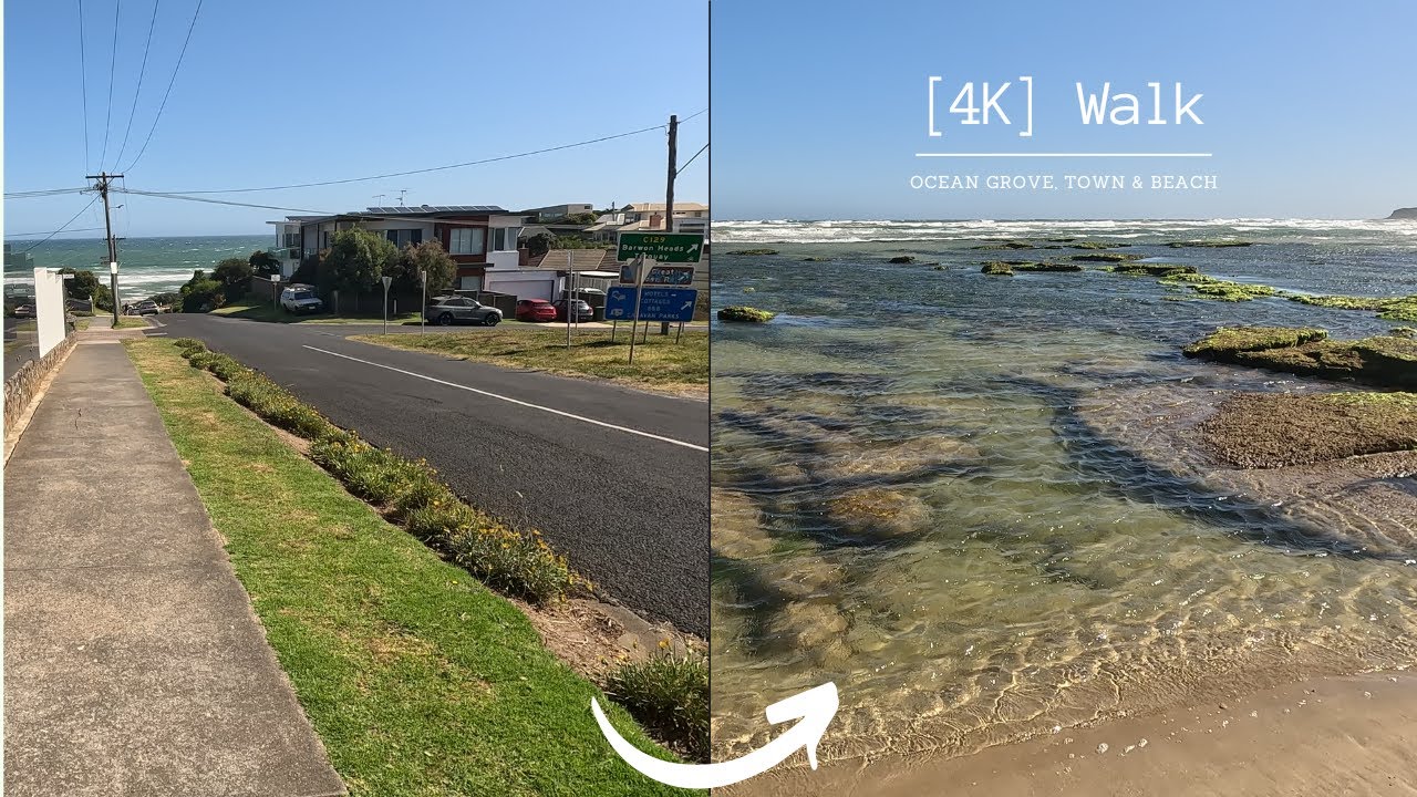 From the Town, to the Rockpools // Ocean Grove, Victoria [4K] Ambient ...
