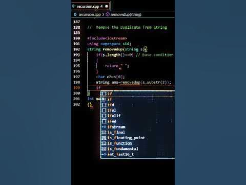 Remove duplicate in string using Recursion | Recursion in c++ language |#coding #shortsvideo # ...