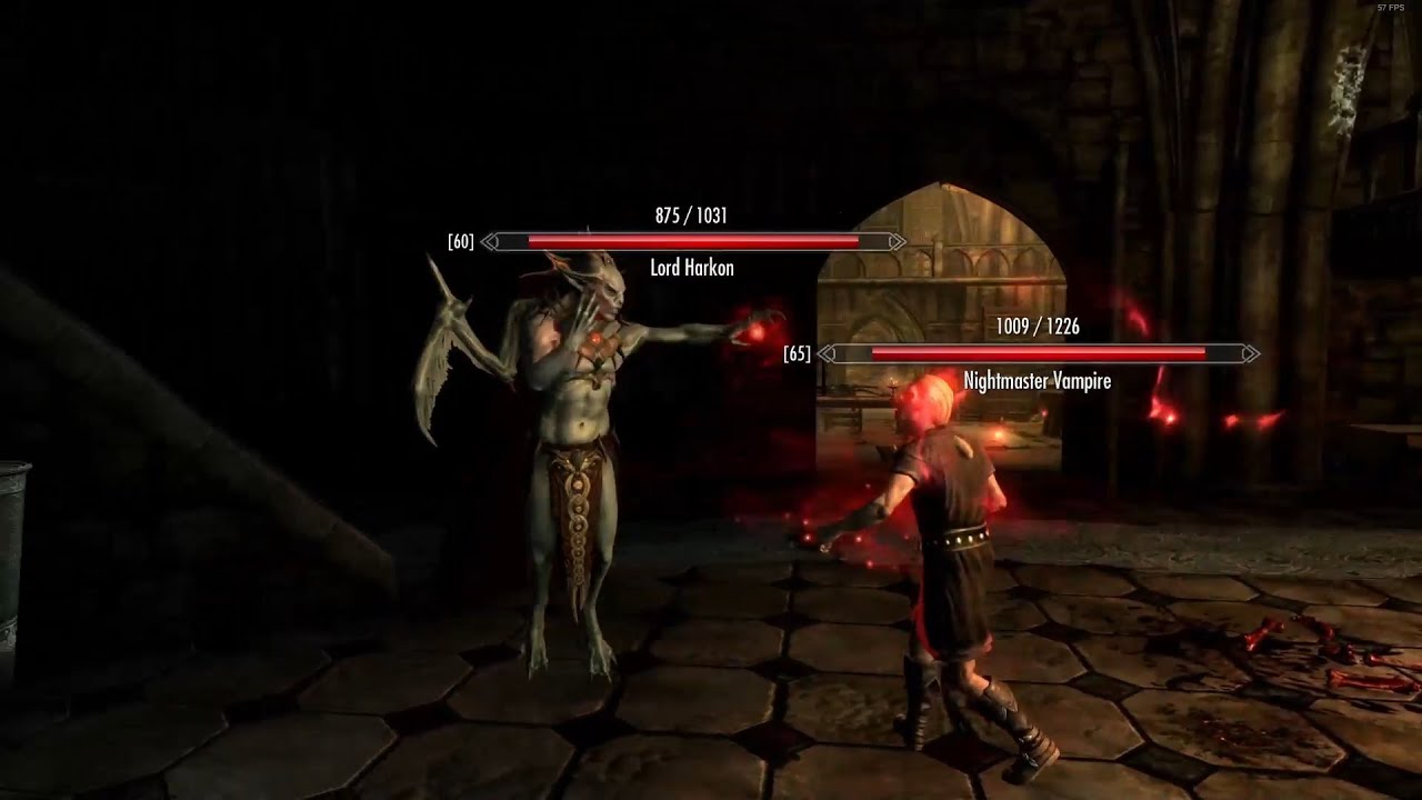 Skyrim Battles - Harkon vs. Isran, Nightmaster Vampire, and more - YouTube