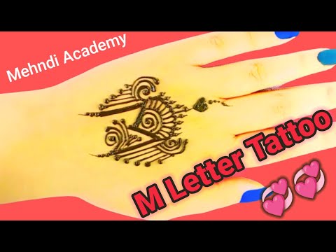 M Letter tattoo design on hand/M Letter tattoo with heart/M Tattoo/Simple tattoo design/Mehandi 2022