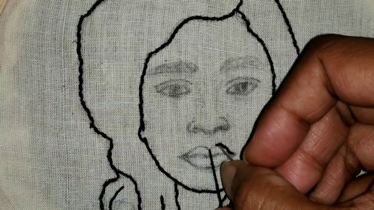 face portrait using threads, hand embroidery portrait, Embroidery hacks ...