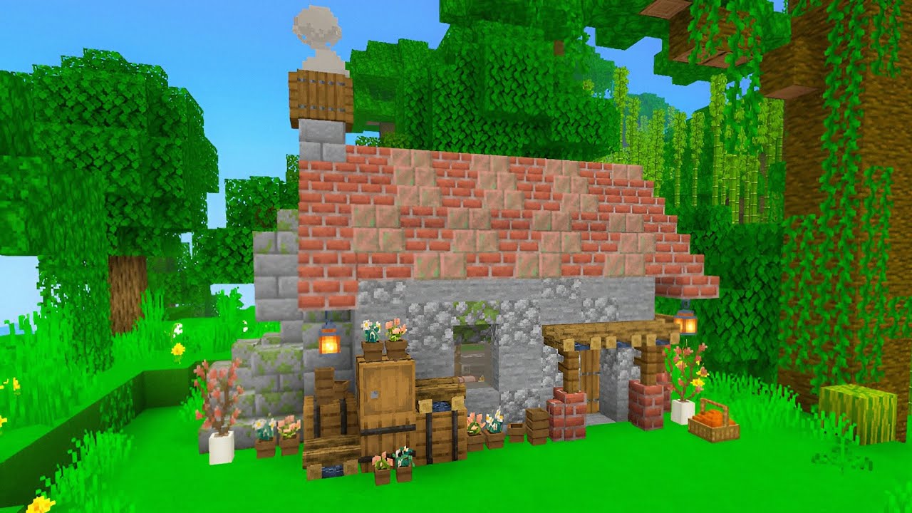 minecraft tiny cottage tutorial - YouTube