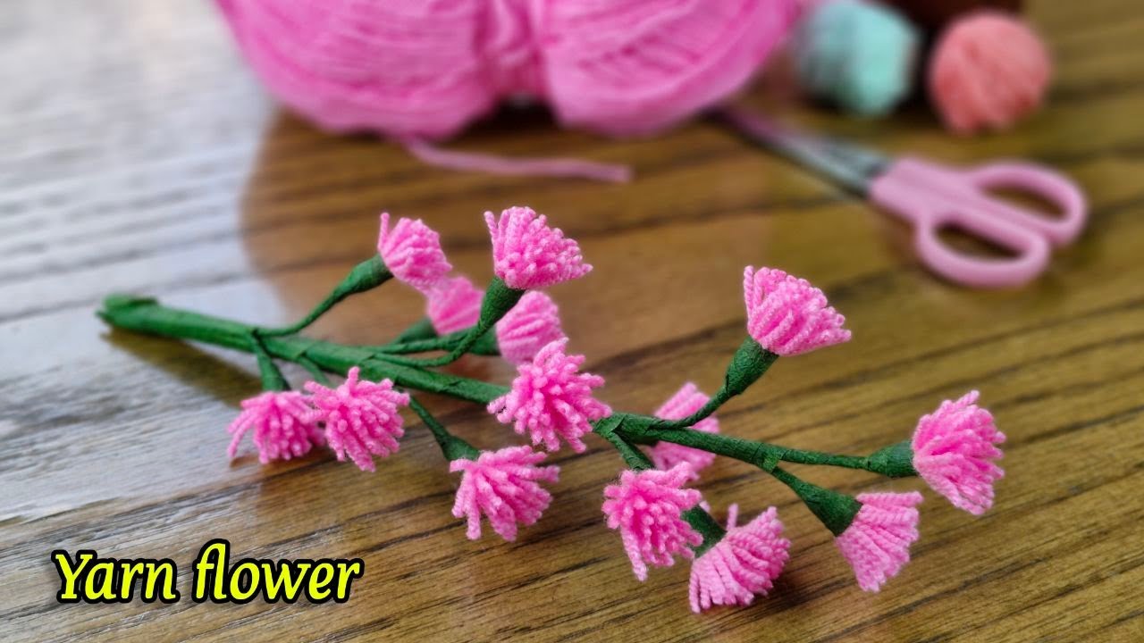 Making flowers with yarn | ideas for making flowers | crafts - YouTube