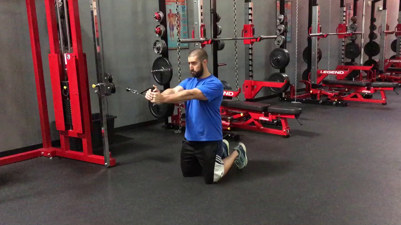 Tall Kneeling Cable Pallof Press Hold - YouTube