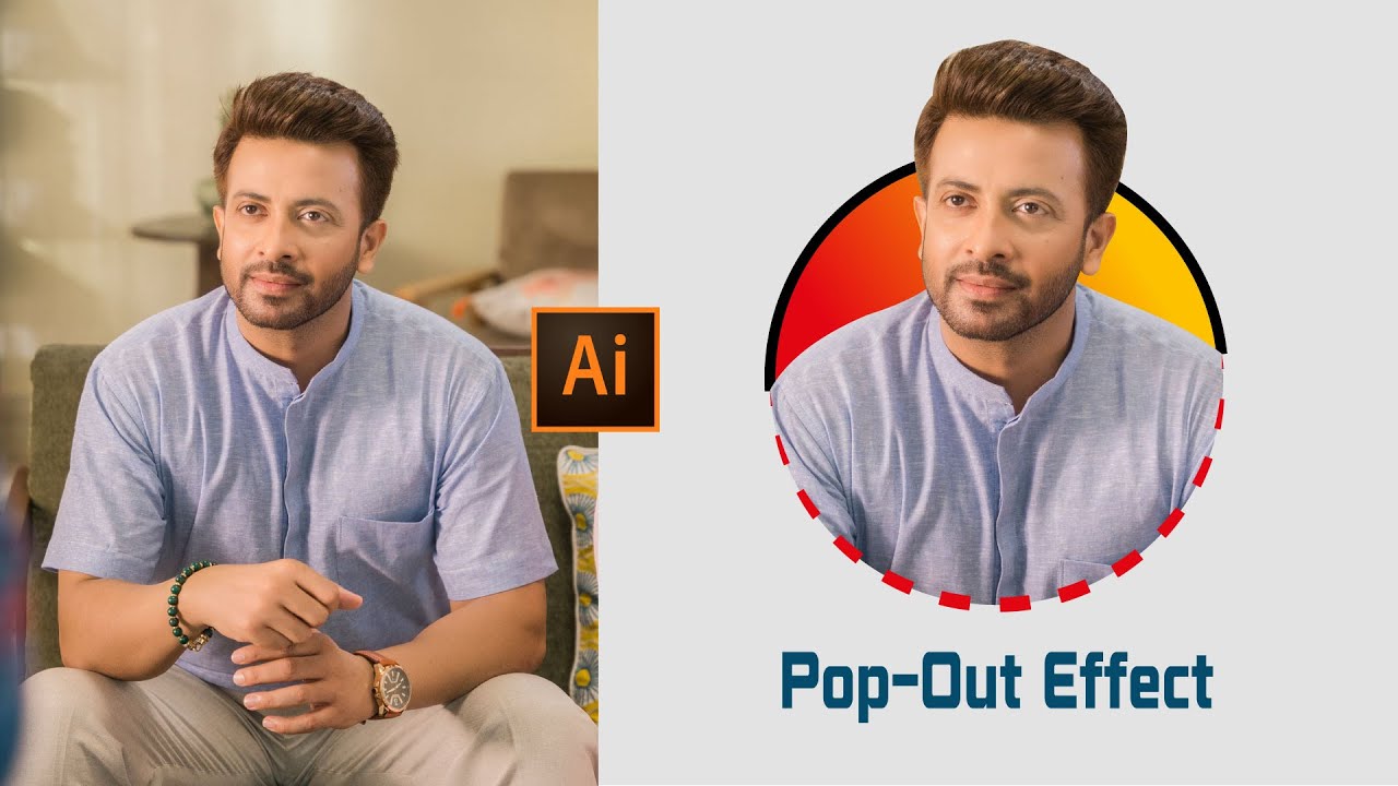 Illustrator Tutorial: How to Make a 3D, Circle Pop-Out Photo Effect ...