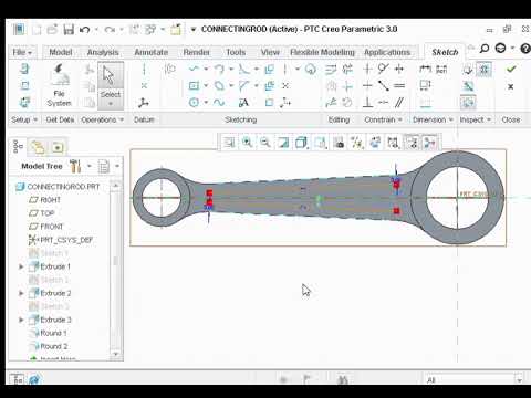 Design of CONNECTINGROD Using Creo. - YouTube
