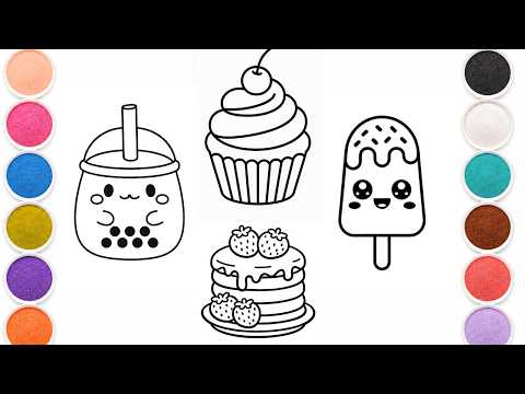 Cute Dessert Coloring with Sand | Satisfying Food Art Compilation