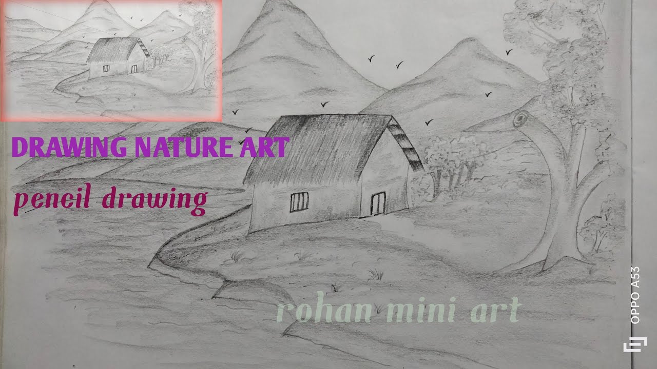How to draw nature art /pencil drawing/sade & sketch/make by rohan mini ...
