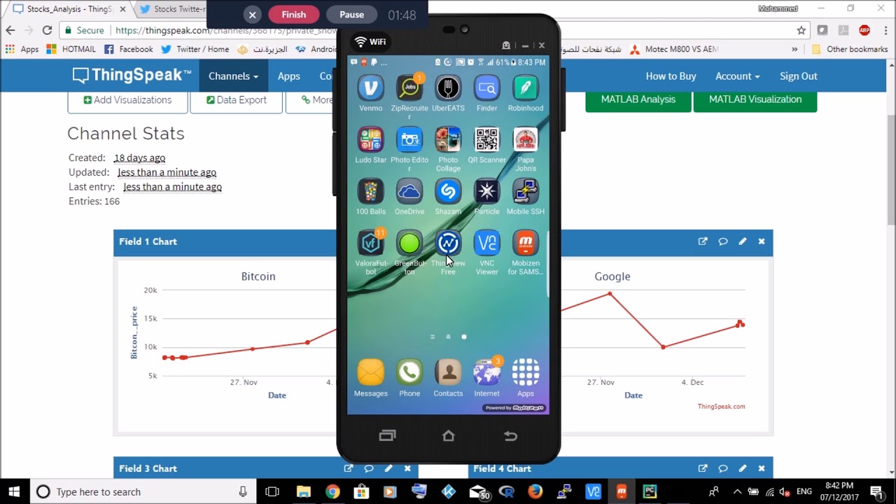 Using Thingspeak to analyis data collected from web scraping - YouTube
