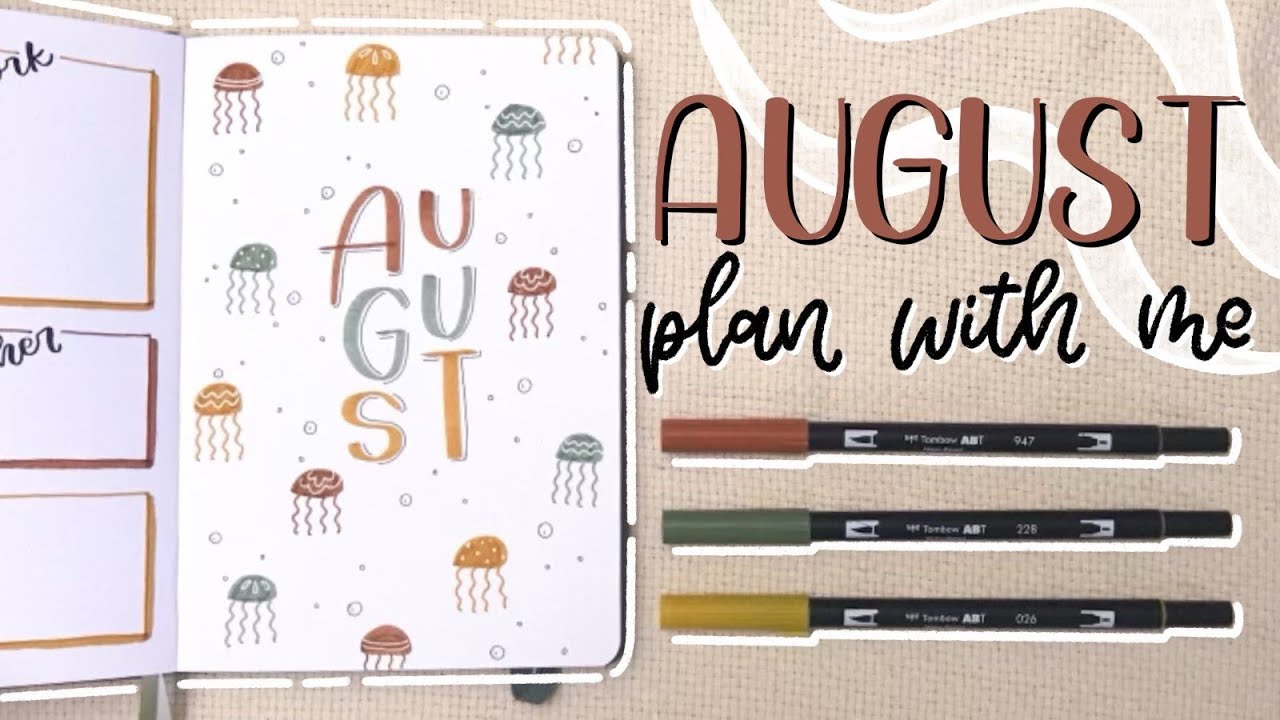 AUGUST PLAN WITH ME | August 2022 Bullet Journal Setup | August Bullet ...