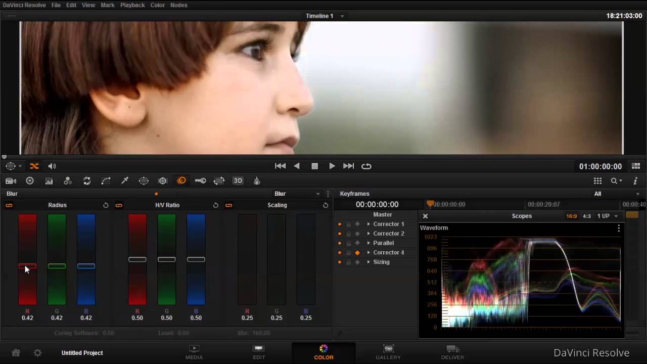 simple color correction daVinci resolve 10 speed art - YouTube