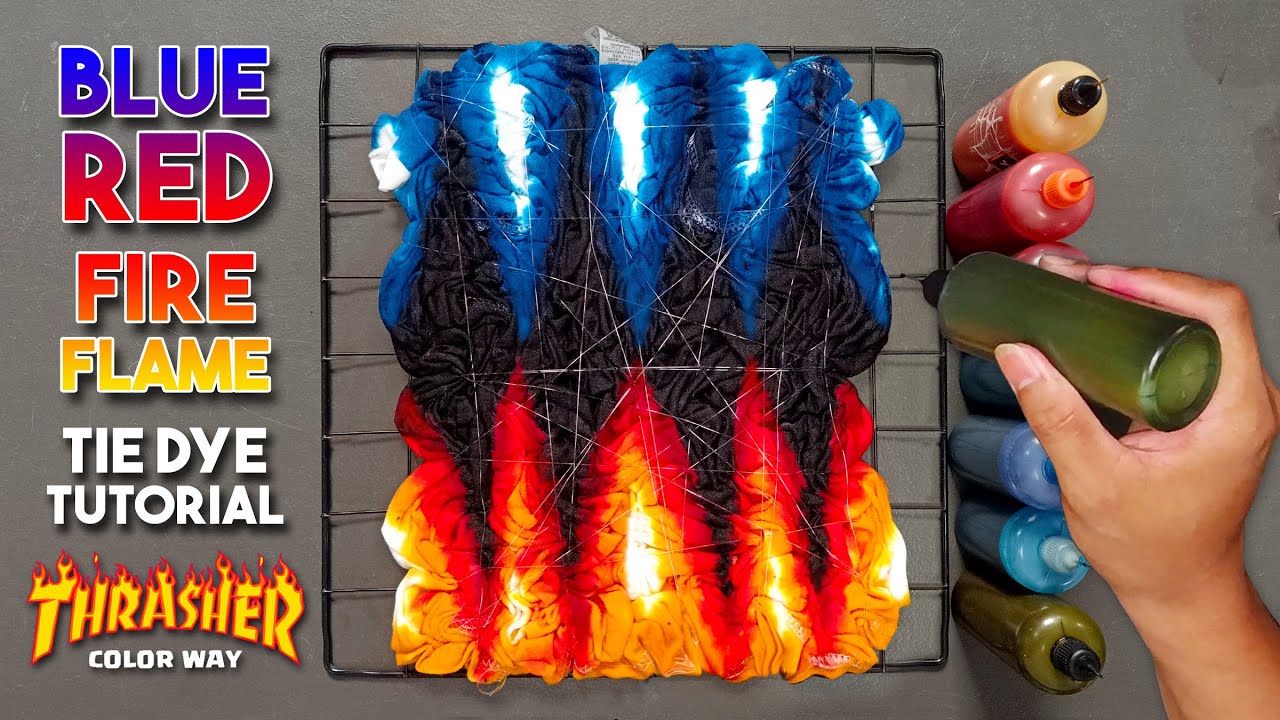Blue/Red Fire Flame Pattern Tie Dye Tutorial ( trasher inspired ) by ...