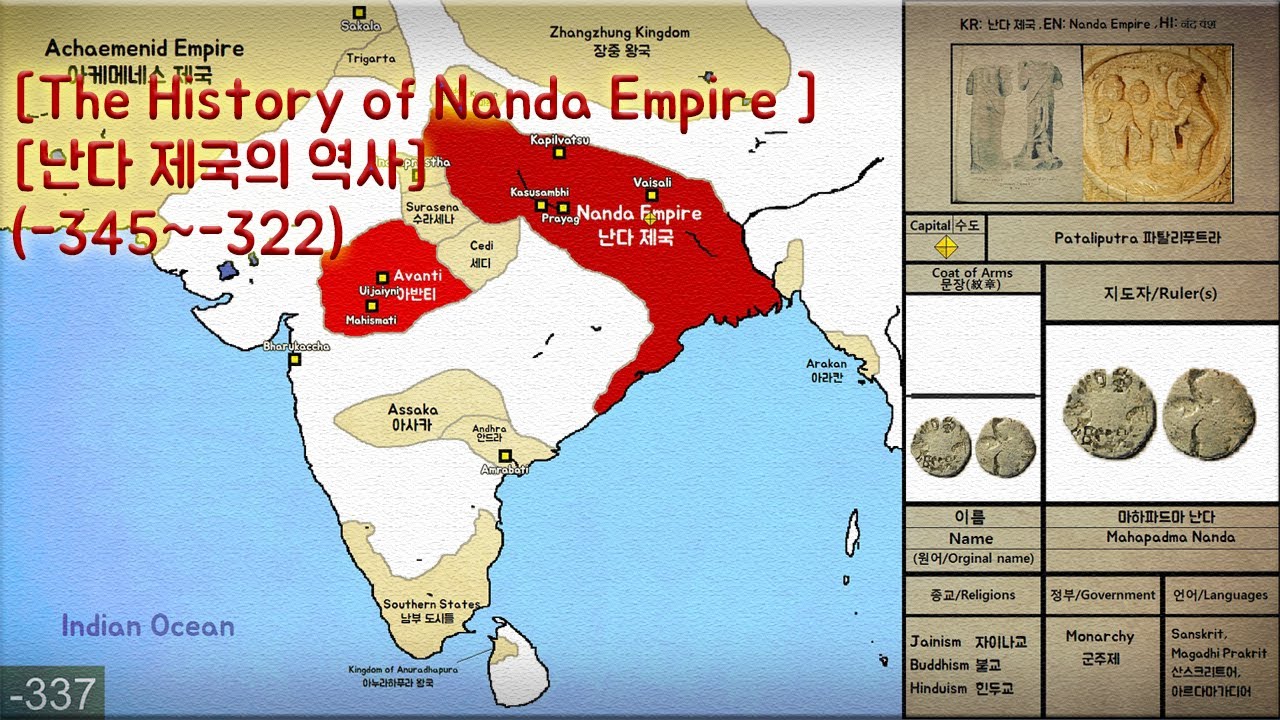난다 제국 History of Nanda Empire (-345~-322) - YouTube