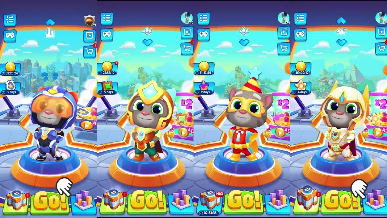 Talking Tom Hero Dash Trooper Tom vs Gold Flash Tom vs Birthday Tom vs ...