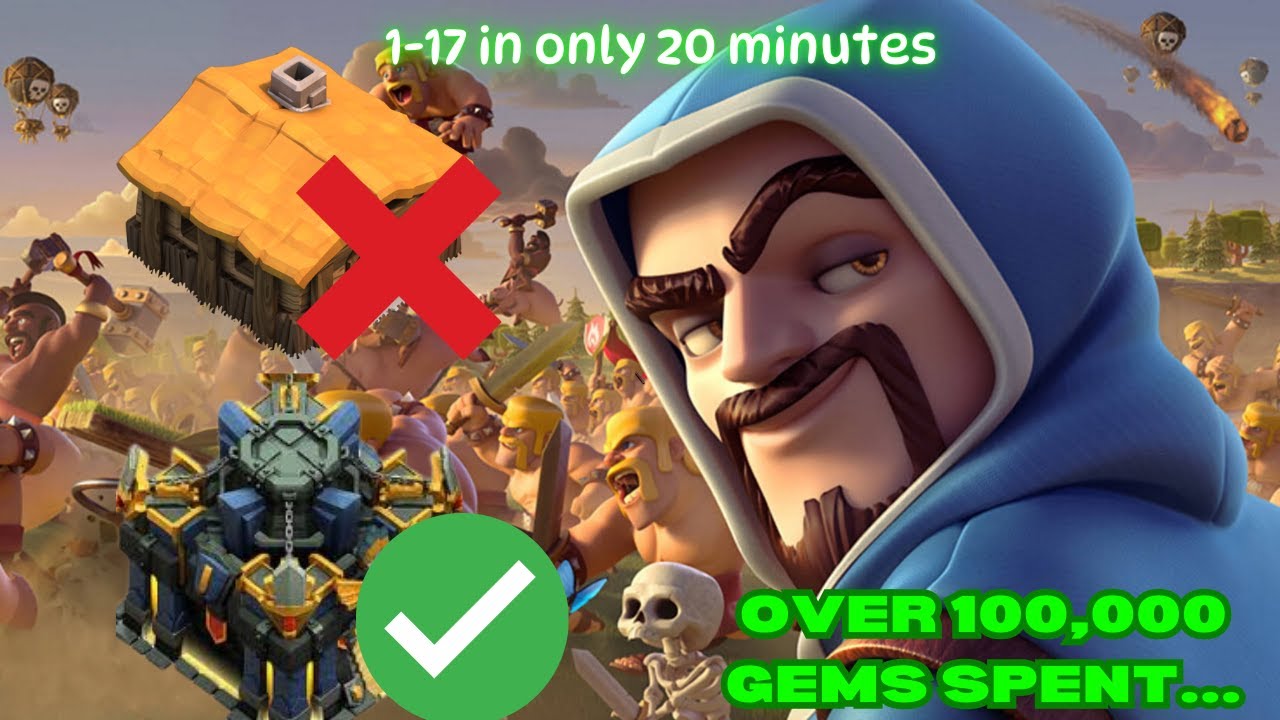 SPENDING +100k GEMS RUSHING TH 2 to MAX TH 17 | Clash of Clans - YouTube