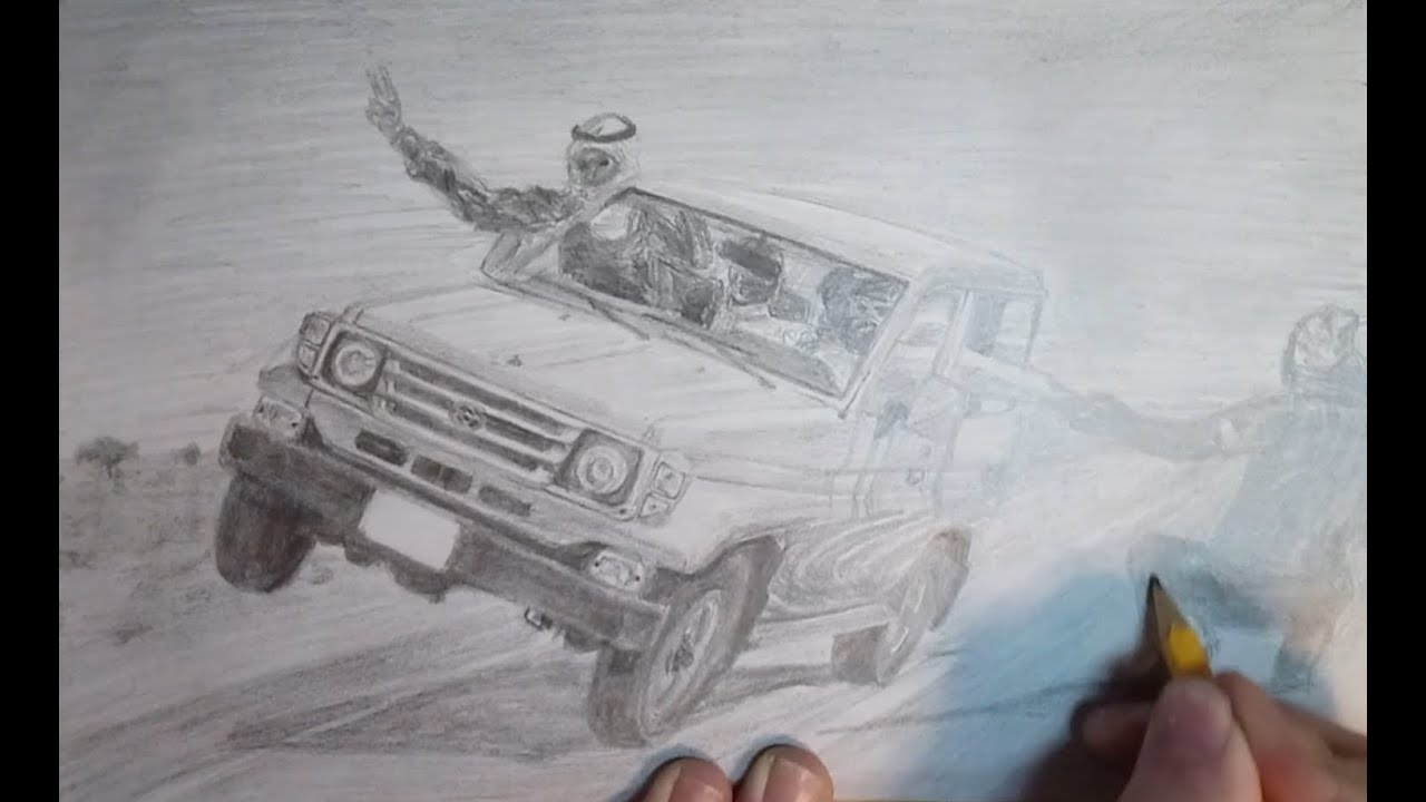 Toyota Land Cruiser J70 - Crazy Arab Two Wheeling - Pencil Draw #4 ...