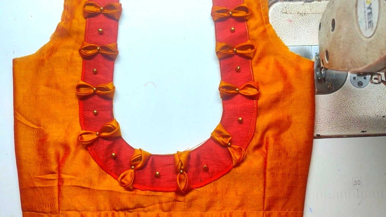Latest Design Blouse Back Neck Cutting And Stitching / Moti Work Blouse ...