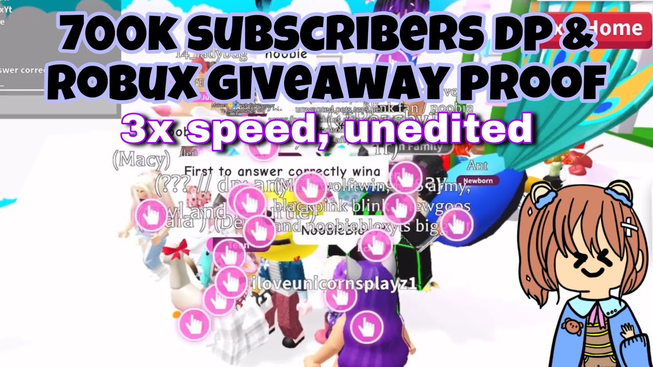 700k subscribers dp & robux giveaway proof / 3x speed / unedited - YouTube